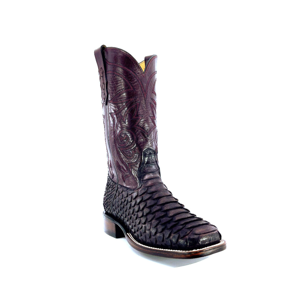 Men's Black-Cherry Giant Python - Mandujano Custom Western Boots